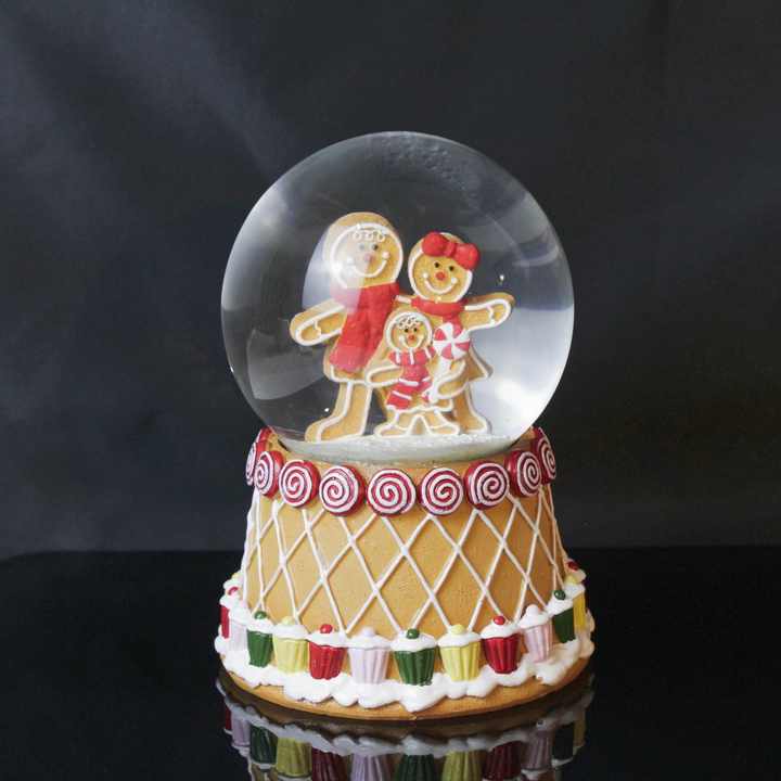Cute Resin Crafts Gingerbread Man Snowflake Crystal Ball Christmas ...
