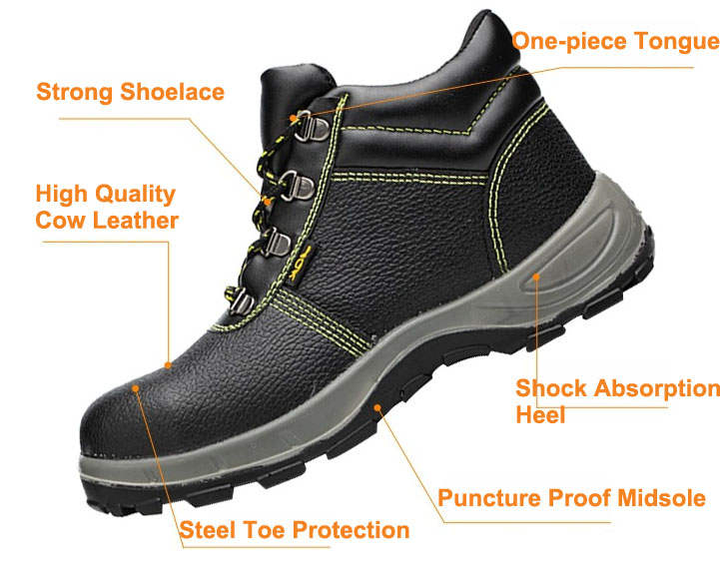 SBP Leather Guard High Ankle Security Boots Men's Working Steel Toe ...