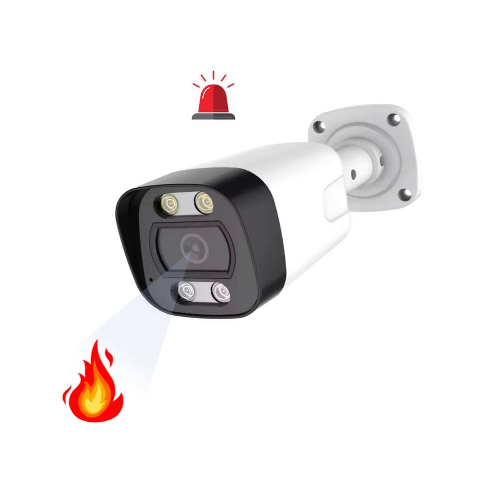 5MP H265 Full Color Night Vision Fire Flame Detection Alarm AI Smart IP ...