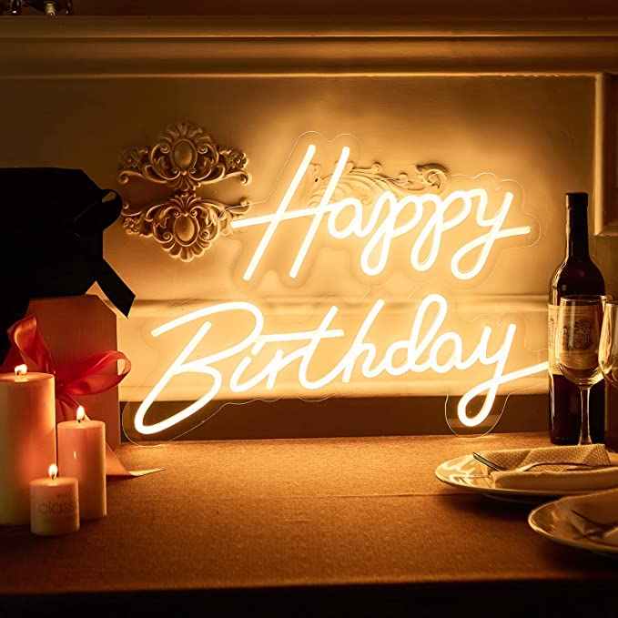 Outdoor Custom Made LED Neon Lights - 'its My Birthday' Sign