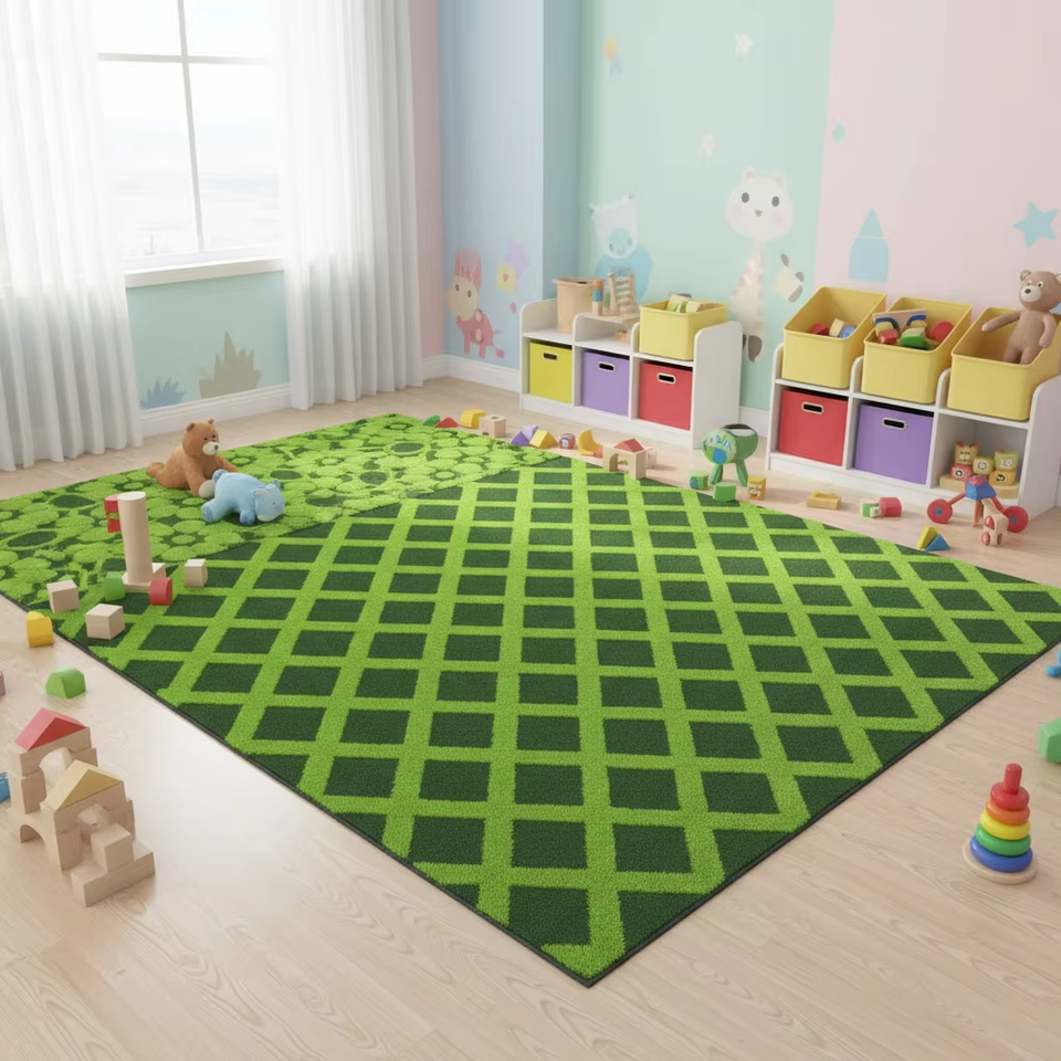 25mm High Density Fire Resistant Artificial Grass with Geometric ...