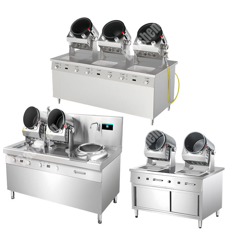 Industrial Cooking Machines Cabinet Automatic Stir Fry Pot Rotating ...
