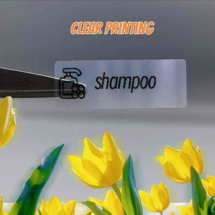Transparent Logo Label 15mm*30mm Custom clear Adhesive Vinyl Waterproof ...