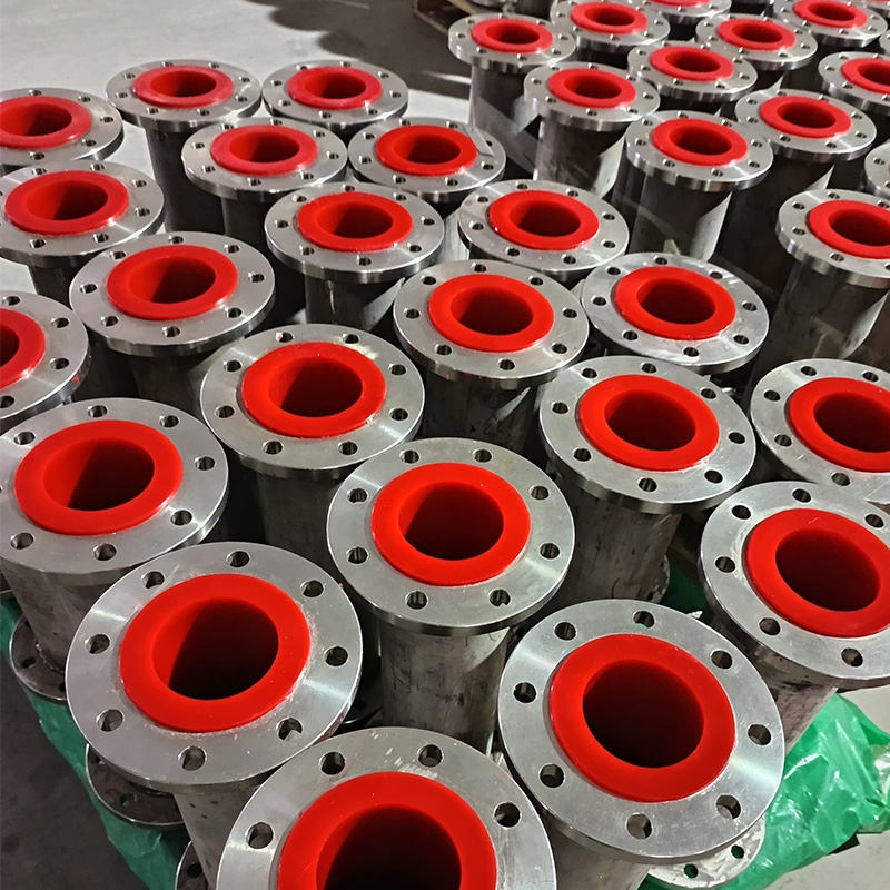 Urethane Lined Pipes Elbows Tees Material Transportation Pipelines PU ...
