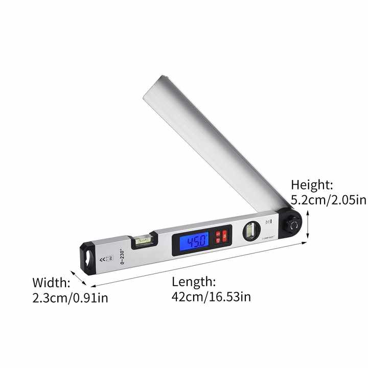 High Accuracy Spirit Level with Digital Angle Measurement Aluminum ...