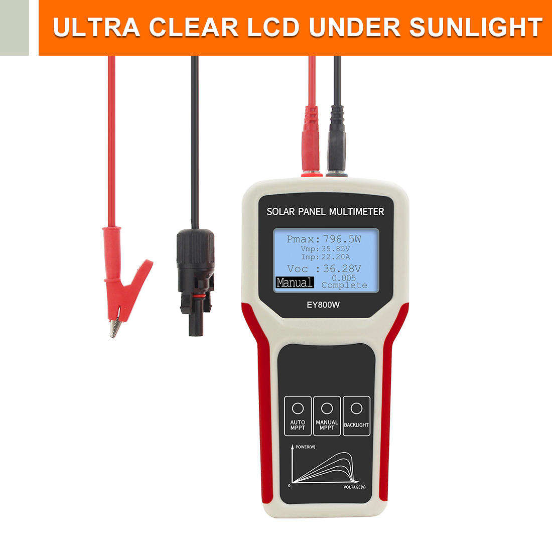 EY800W MPPT LCD Solar Panel Photovoltaic Tester Smart Current Voltage ...