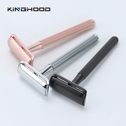 Mens Straight Metal Stainless Steel Double Edge Shaving Safety Razor ...