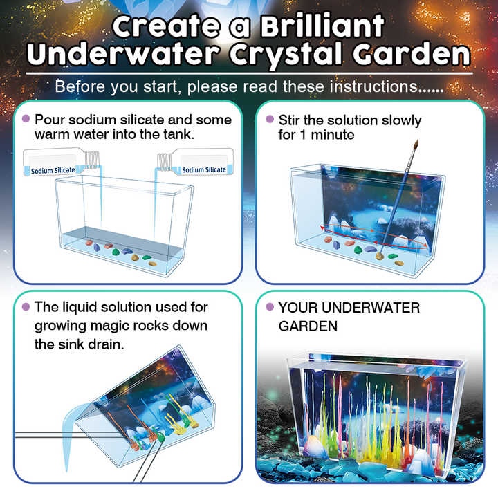 Discovery Kids Crystal Aquarium Includes Growing Magic Rocks Aquarium ...