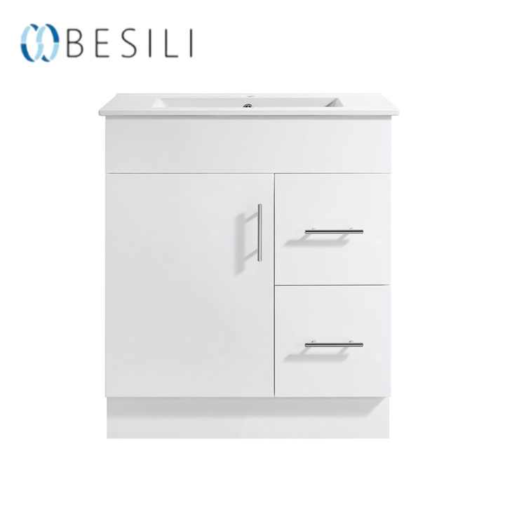 Classic White Wooden Waterproof Bathroom Vanity Cabinet Luxury Hotel ...