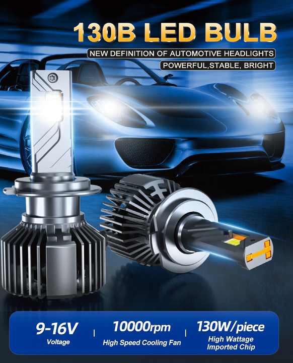 GPNE 130B High Power 260W H4 led headlight 6000k automotive led lamp 3 ...