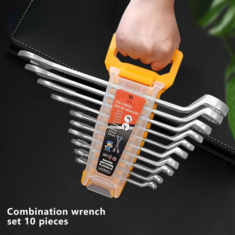 A 10-piece Professional Wrench Set, Featuring Double-ended, Dual ...