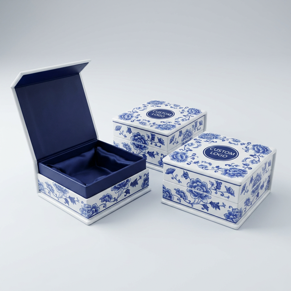 Custom Brand Magnetic Closure Jewelry Box Flip Top Jewelry Packaging ...