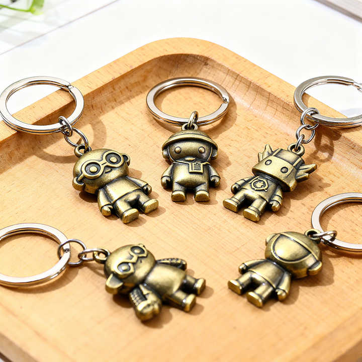 Miniature Sculpture Keychains 3D Vintage Metal Keyring Antique Key ...