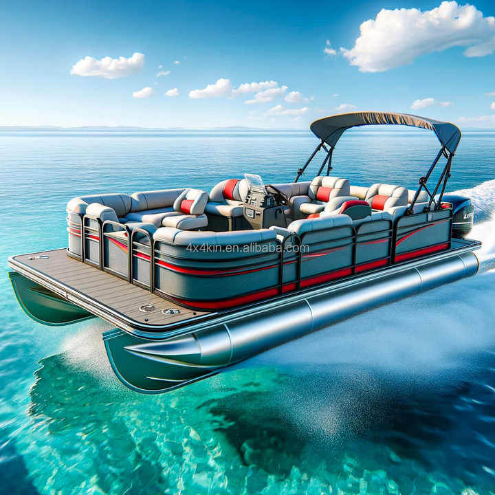 2024 NEW Fiberglass Custom Color 22ft Pontoon Boat Fully Assembled ...