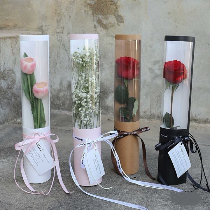 Heart-Fluttering Single-Stem Rose Flower Box Fresh Flower Packaging for ...