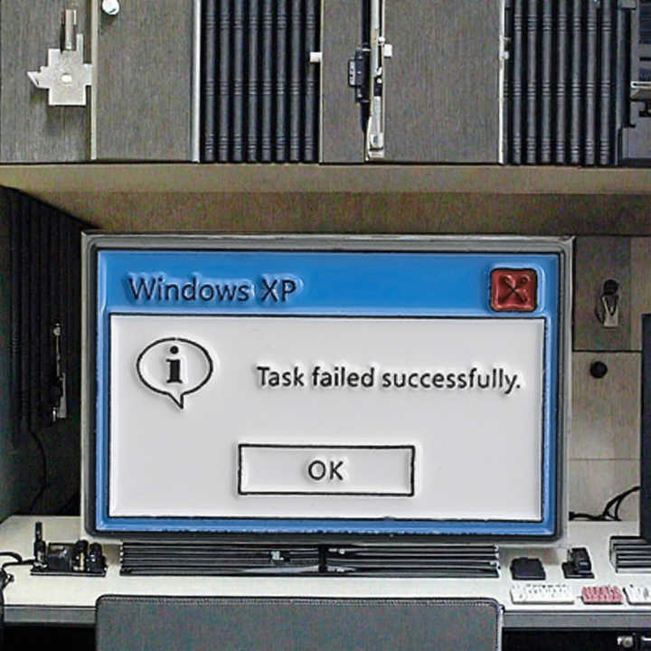 Windows XP Task Failed Successfully Enamel Pin Computer Pop-up Error ...