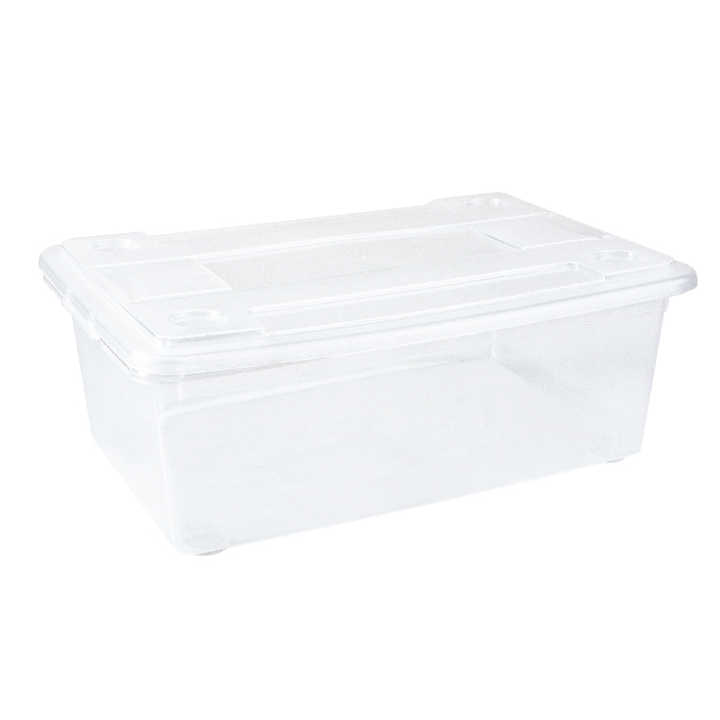 Transparent plastic storage box with lid desktop clutter sorting box ...