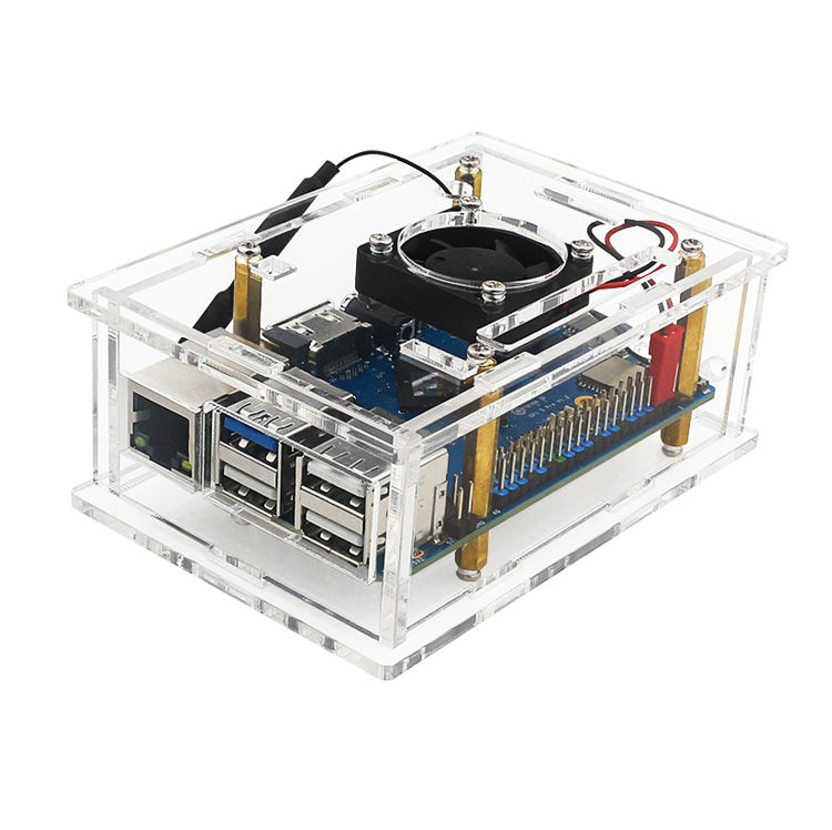 Orange PI 5 Pro Maker Board A_OPI5ProCase_01 with Acrylic Housing Fan ...