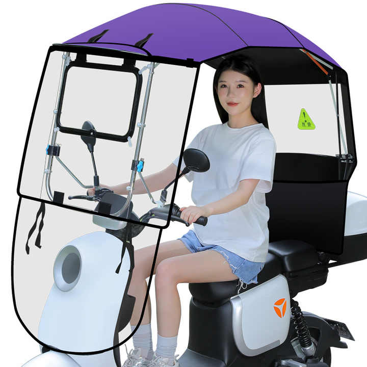 Electric Vehicle Canopy, Battery Motorcycle Windproof, Rainproof, Sun ...