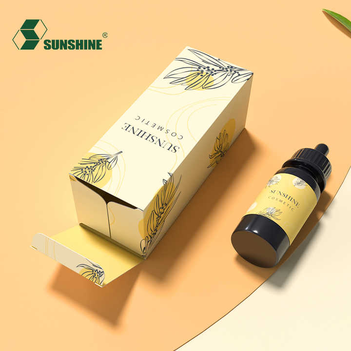 Custom Printed Foldable Chipboard Carton Essential Oil Cosmetic Cream ...