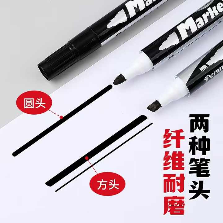 Oil-based Marker Pens with Large Round Tips in Black, Red, Blue, Green ...