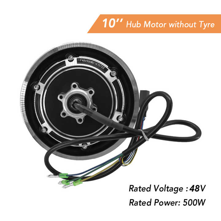 10'' Electric Scooter Hub Motor 48V 500W Brushless Disc Brake Hub Motor ...