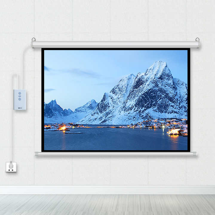 110 Inch Rollable Drop Down Motorized Video Projection Screen 16/9 for ...