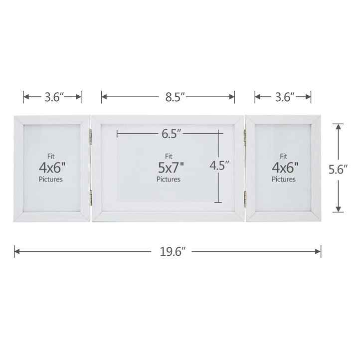 Three Photo Folding Frames Triple Hinged Picture Frames for Wedding ...