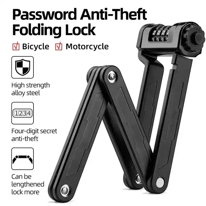 ROCKBROS Bicycle Fingerprint Lock Electric Motorcycle MTB Four-digit ...
