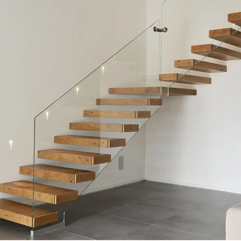 Villa Design Floating Straight Staircase - Invisible Steel