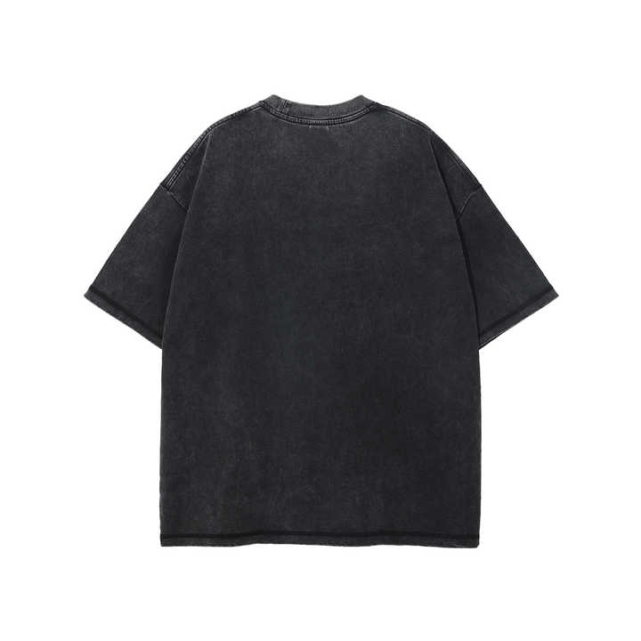 Custom Acid Wash Screen Print Logo Graphic O-Neck Men's Vintage Hiphop ...