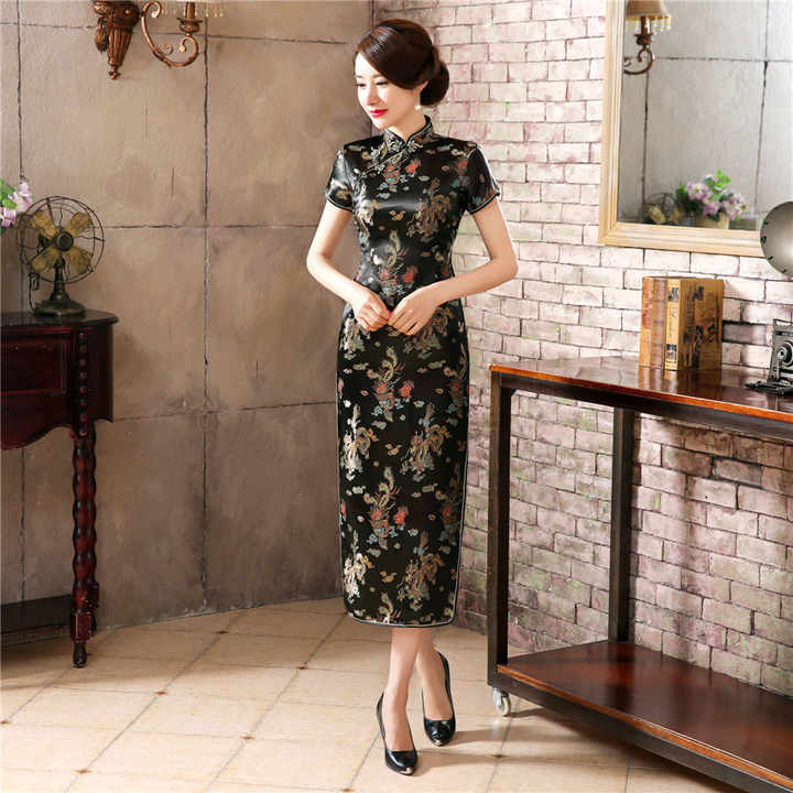 Traditional Chinese Clothing Cheongsam Dress Sexy Split Tang Costume ...