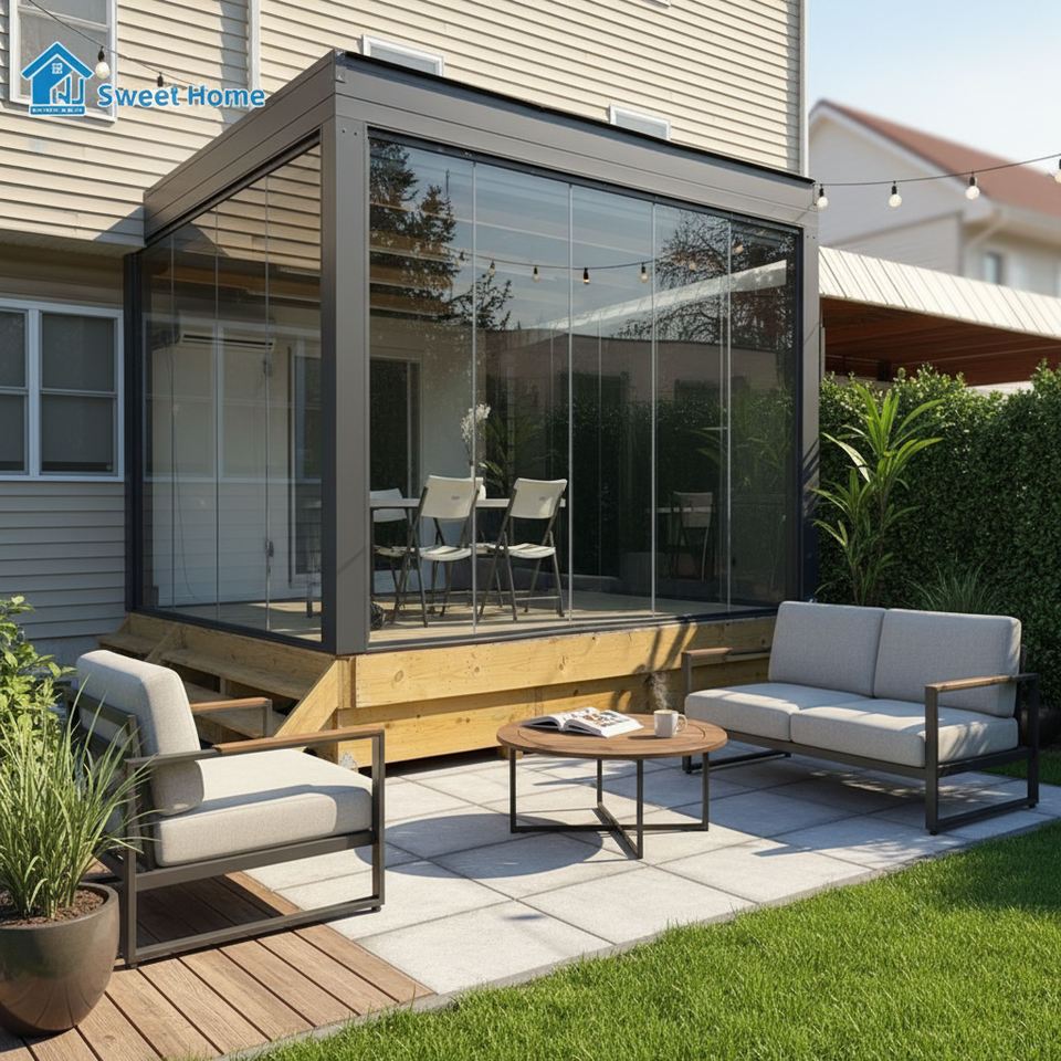 Sweet Home Aluminum Pergola Backyard Patio Motorized Roof System ...