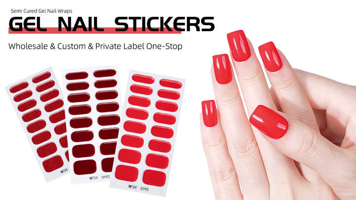 Hypoallergenic Long Lasting Solid Color Gel Nail Strip Waterproof UV ...