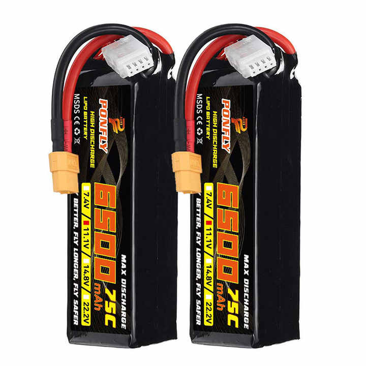 PONFLY 6500mAh UAV Drone Battery 2S 3S 4S 5S 6S 8S 11.1V 22.2V 75C High ...