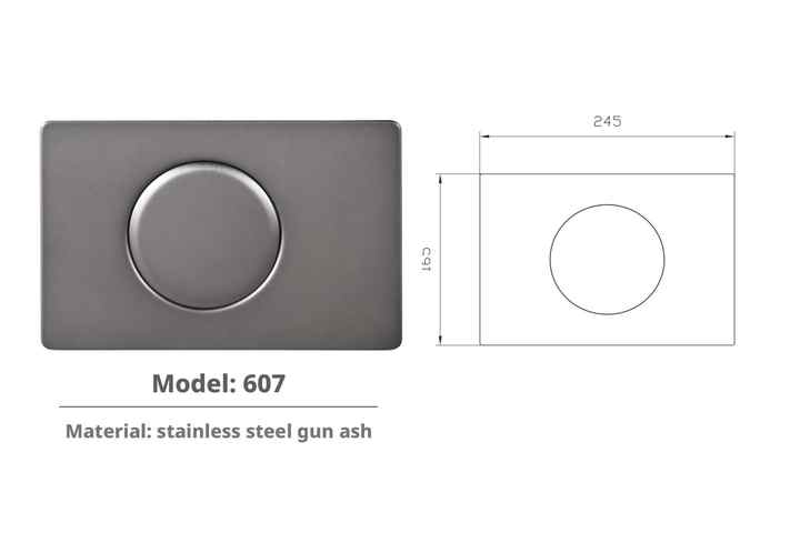 Single Push Button Concealed Cistern for Bathroom Wall Hung Brushed ...