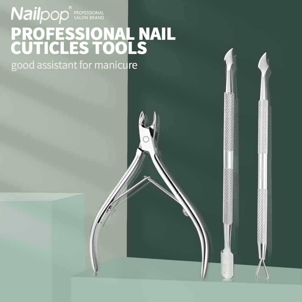 Nailpop Silver Stainless Steel Manicure Pedicure Trimmer Pusher Dead ...