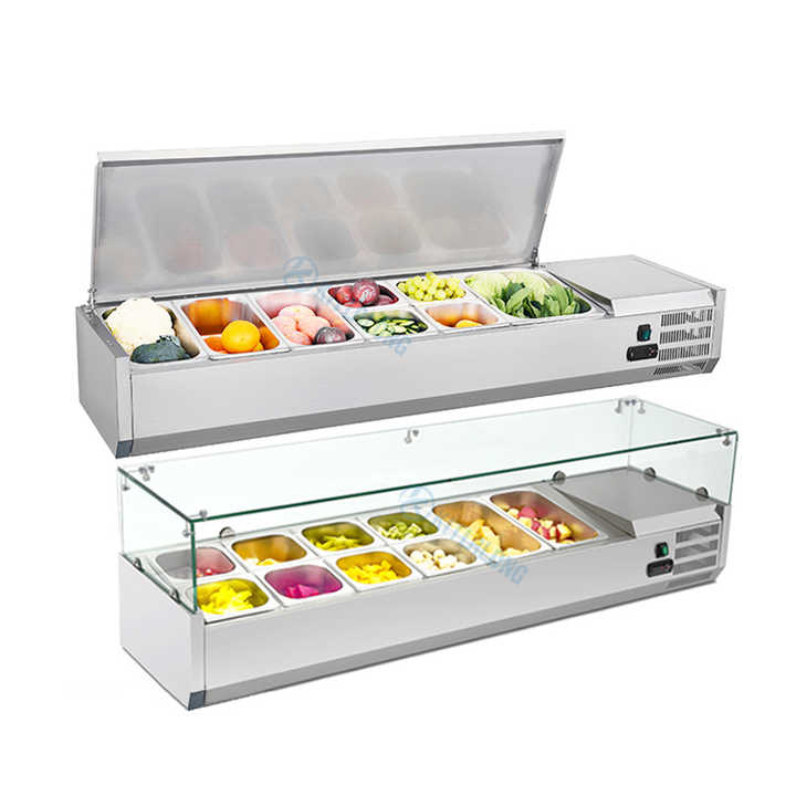 Pizza Salad Prep Table Refrigerator - Kitlaong Display Fridge