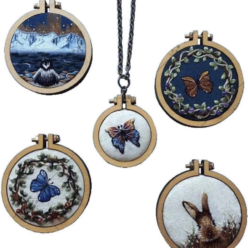 Wholesale DIY Wooden Mini Embroidery Frame Hoop With Different Designs ...