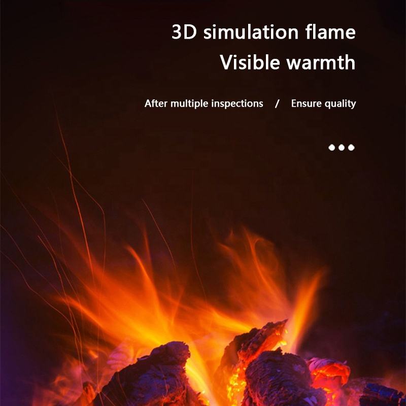 Modern Portable Electric Fireplace Realistic LED Flame Effect English ...