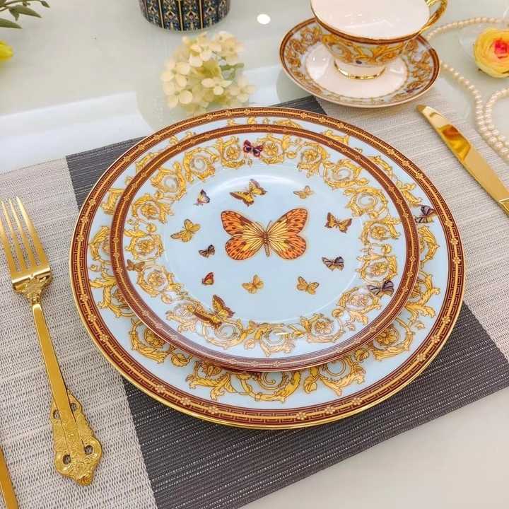 Wholesale European Style Designer Dinner Plates Luxury Gold Gilding ...