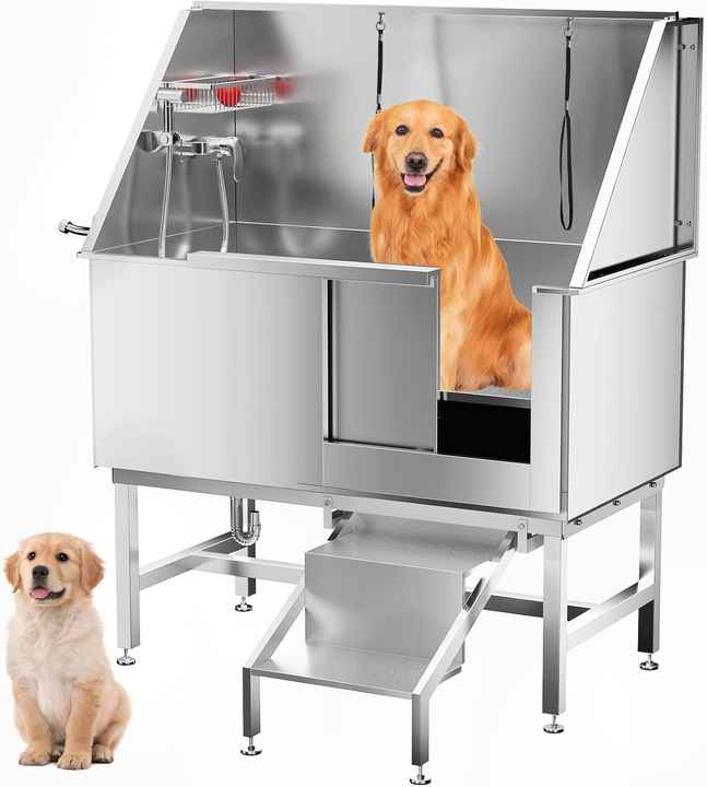 Bathtub for Pet Spa Shower Large Dog Grooming Bath Tub Stainless Steel ...