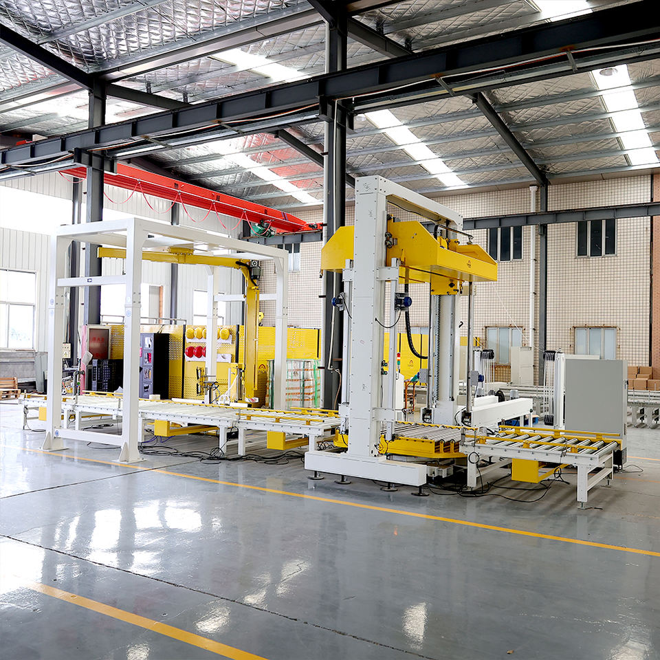 Dual-head Pallet Strapping Rotary Arm Wrapper System Providing Stable ...