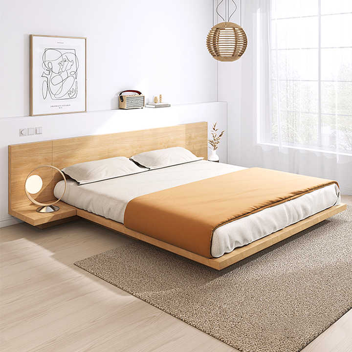 Japanese Tatami Bed - Solid Wood Floating Platform Frame