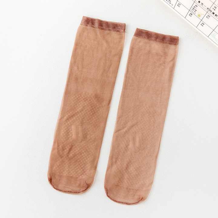 Transparent Non-Slip Mid-Calf Length Women's Summer Stockings Short ...