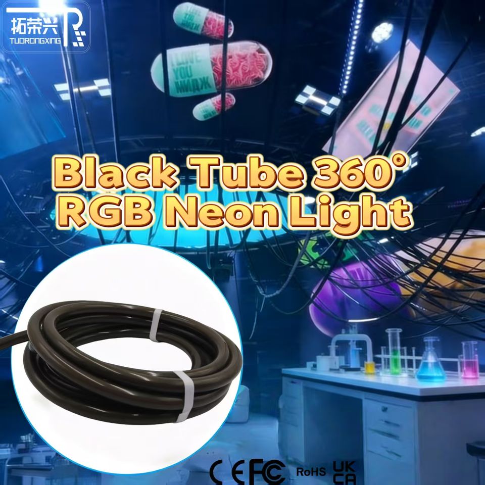 Black 360 Rgb DMX512 SPI Led Silicone Tube Neon Flex Nightclub Lights ...