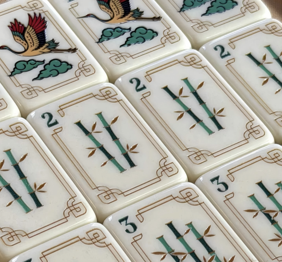 US Stock,160 Acrylic Mahjong Tiles,American Mahjong,Hand-carved Mahjong ...