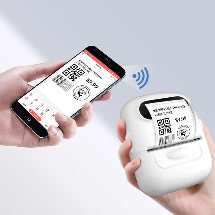 Barcode QR code sticker label Portable printer jewelry Thermal Sticker ...