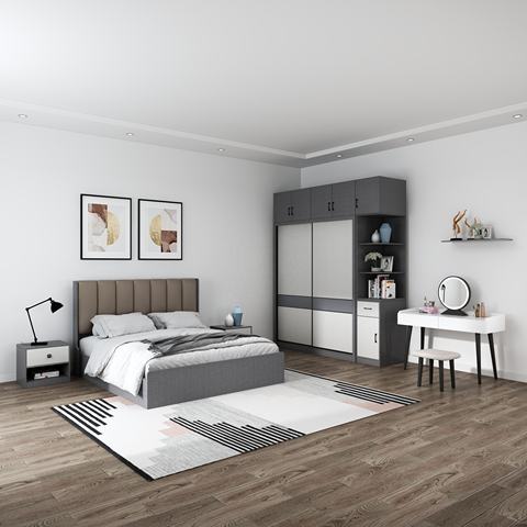 Turkish Style Extra Large Golden Light Bedroom Suite