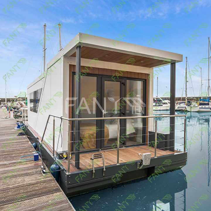 Floating Container House Houseboat on Water Wooden Prefab Floating ...